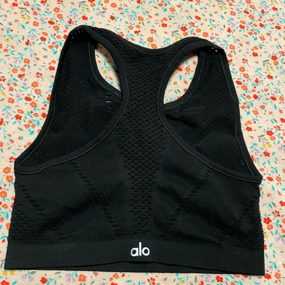 ALO Yoga | Tops | Alo Yoga Black Reveal Laser Cut Crop Top | Poshmark